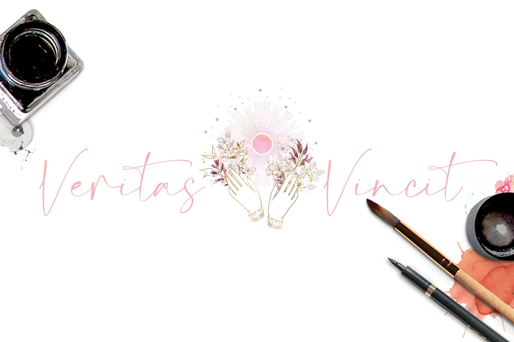 Veritas Vincit Pre Designed LOGO and Watermark Holistic | Etsy