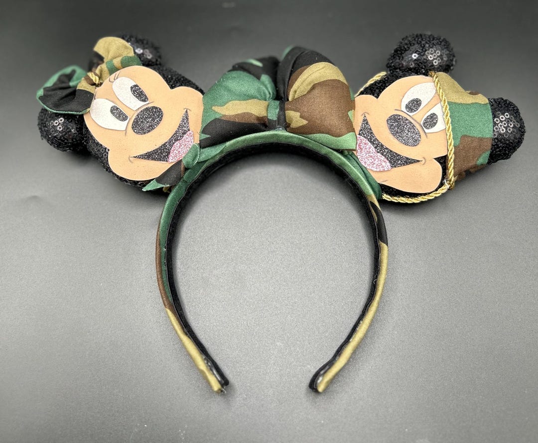 Army Minnie and Mickey Mouse Ears. Military Themed Ear Headband for the ...