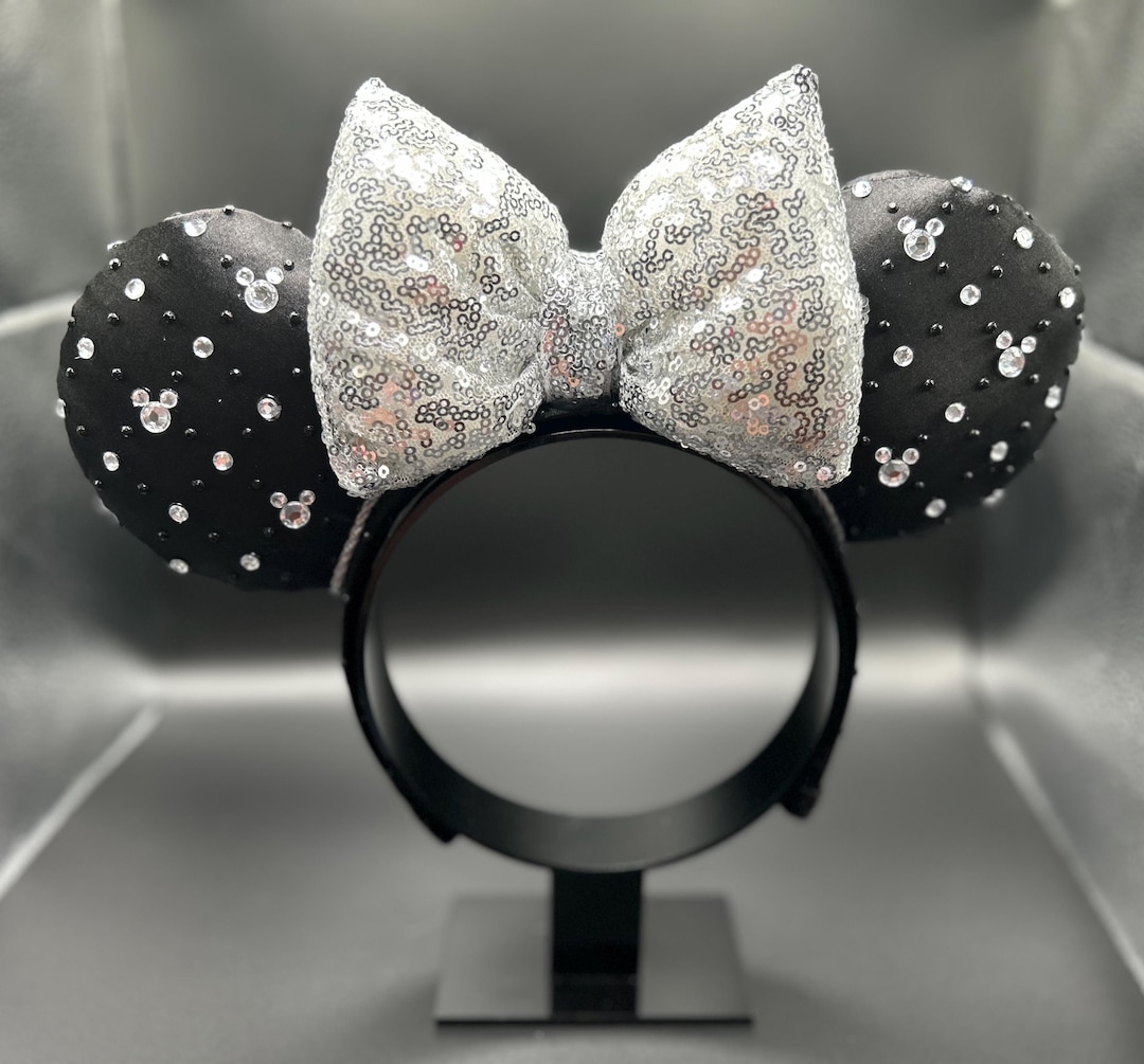 Black and Silver Crystal Light up Minnie Mouse Ears - Etsy