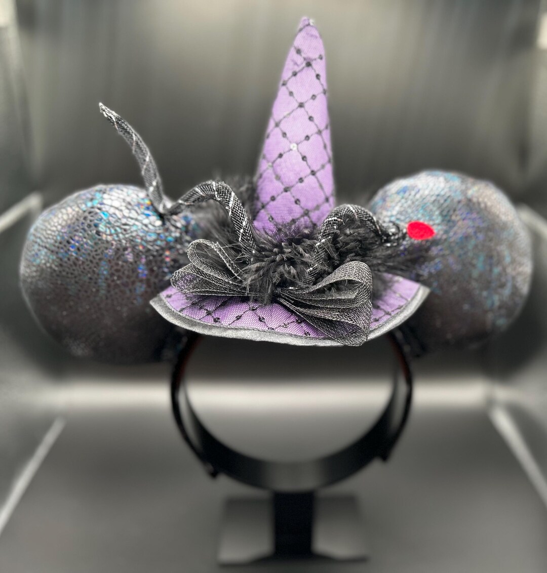 Purple Scary Witch Hat Mouse Ears. Witch Hat Ear Headband. Hocus Pocus ...