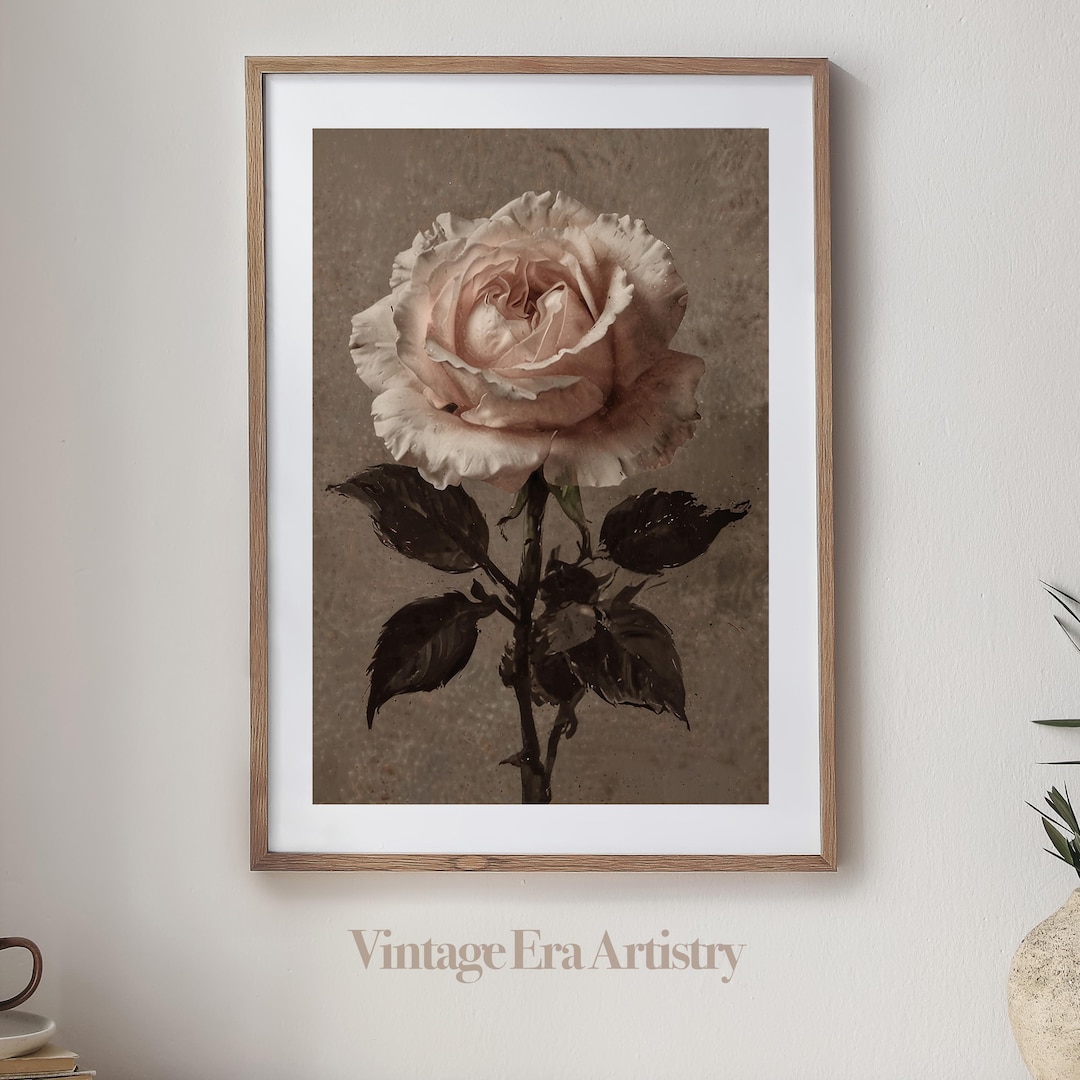 Vintage Rose Sketch, Flower Illustration, High Quality Printable Art ...