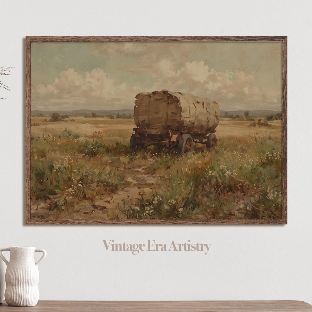 Vintage Farm Fields, Carriage of Hay, Valley of Wheat, High Quality ...