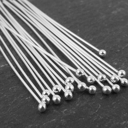 Sterling Silver Head Pin 26 Gauge 1 Pack of 20 - Etsy