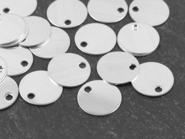 Sterling Silver Round Tag / Disc 7mm | Etsy