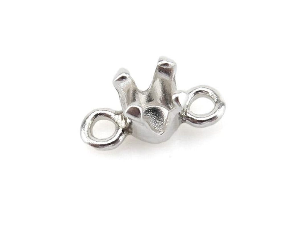 Sterling Silver Round Prong Snap Setting Connector 3mm - Etsy