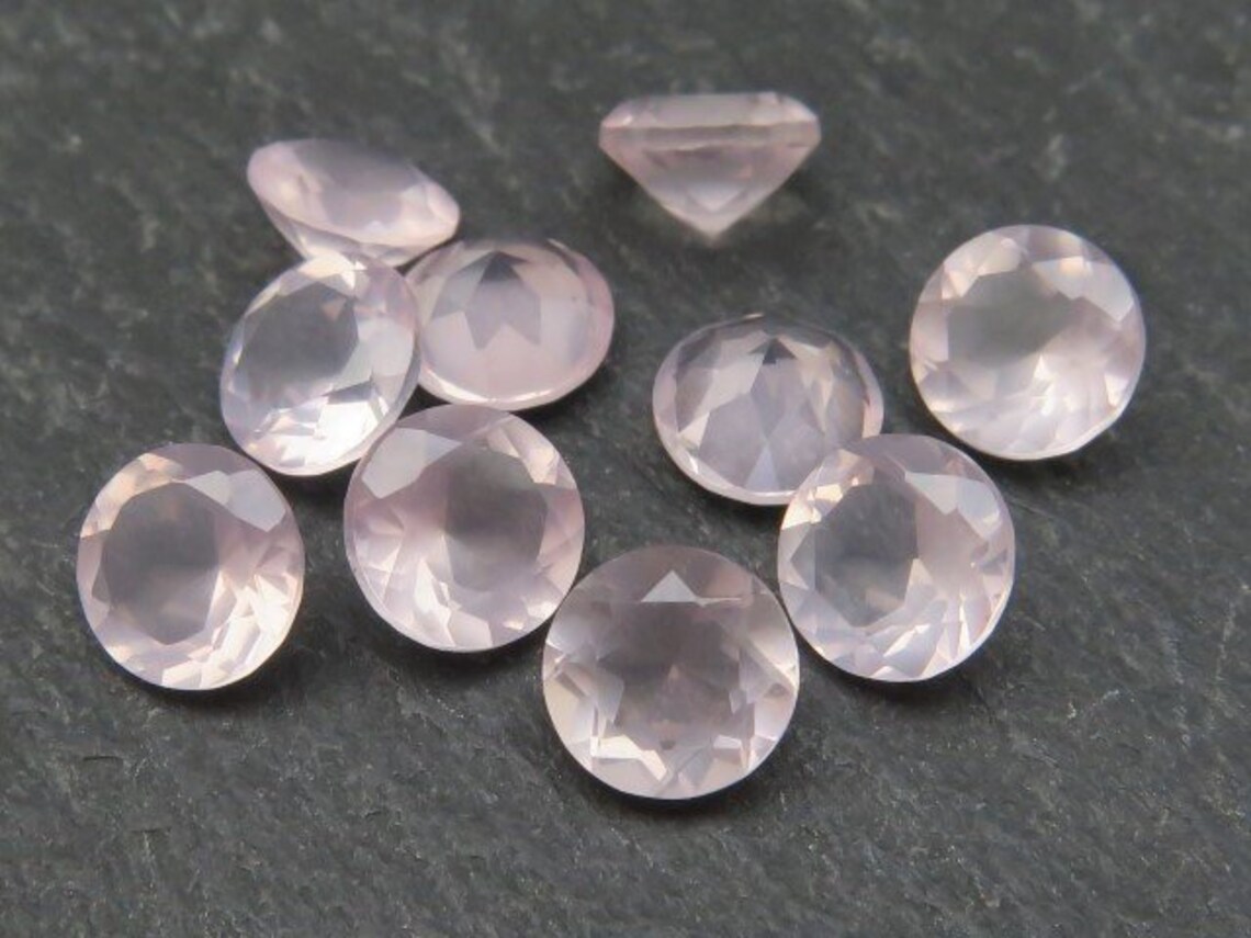 Rose Quartz Faceted Round Gemstone ~ Various Sizes - Etsy