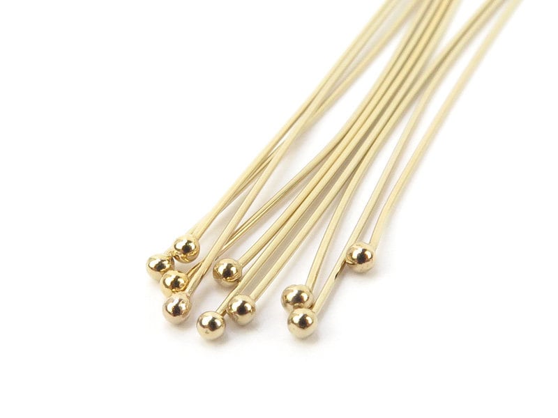 10pcs Gold Filled Ball Head Pin ~ 26 Gauge ~ 1.5" - Etsy UK