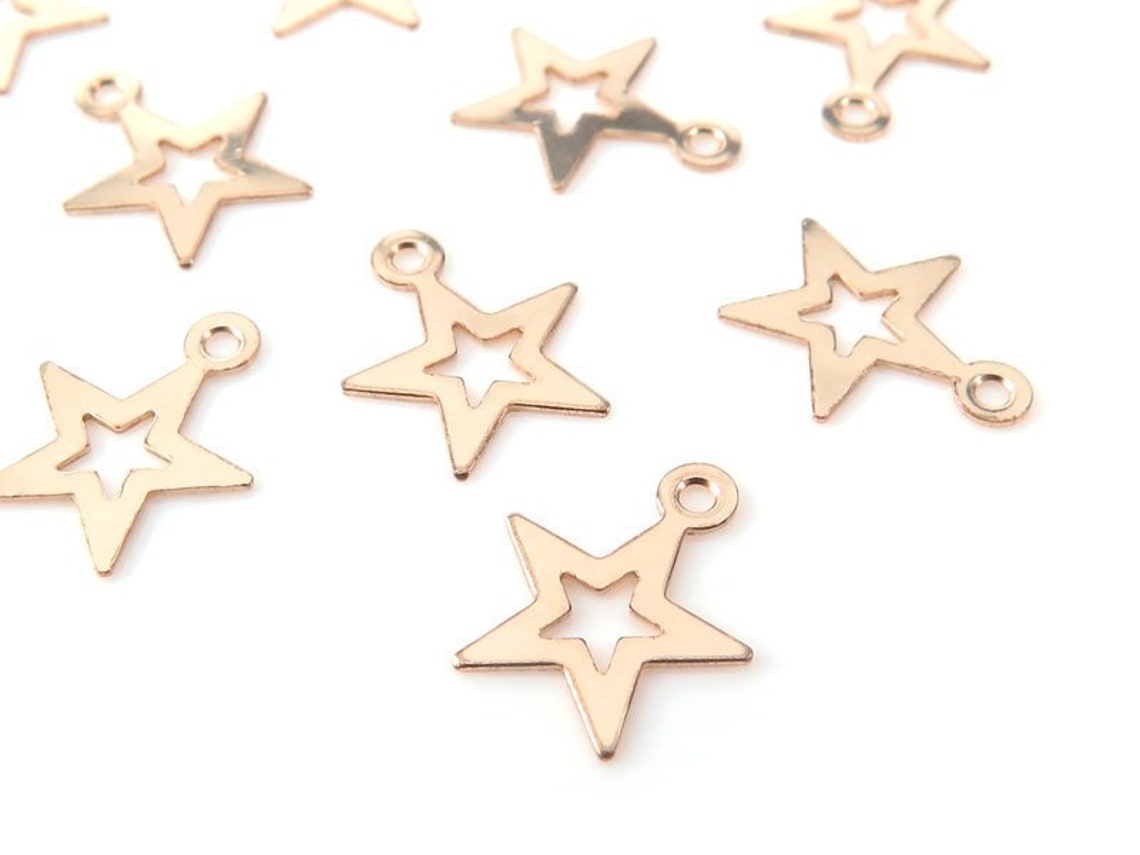 Gold Filled Open Star Charm 10mm - Etsy