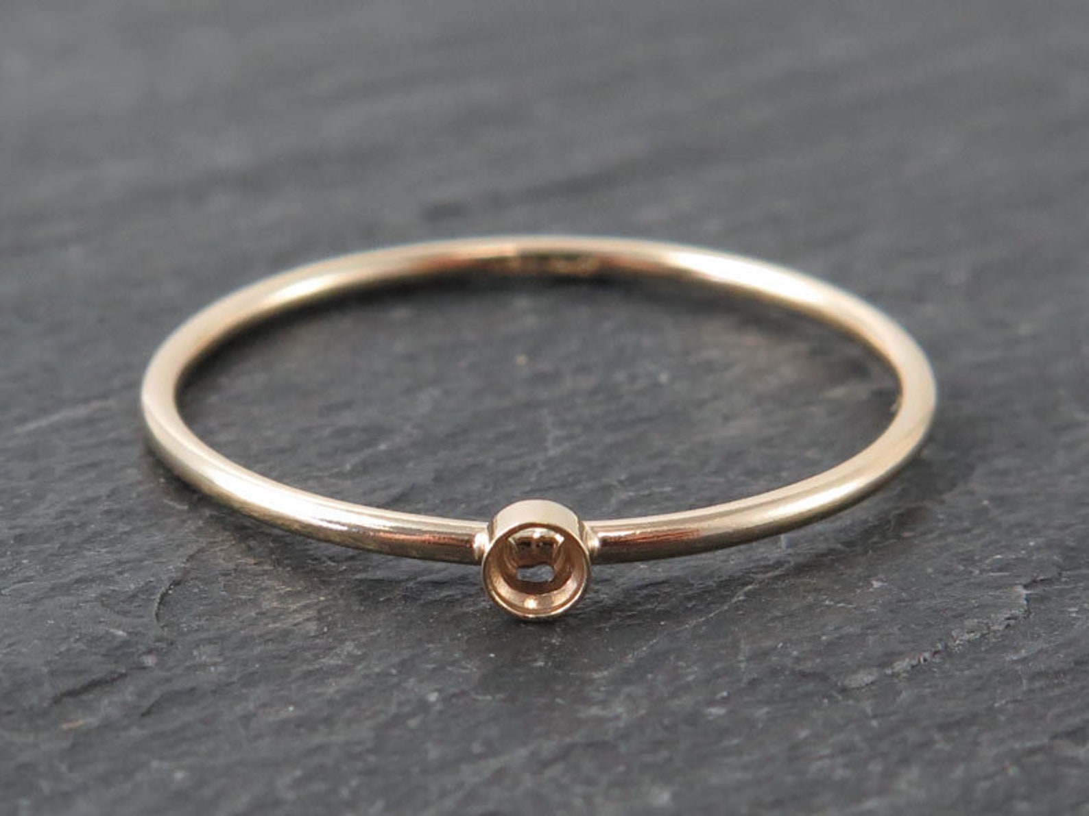 Gold Filled Bezel Ring 2mm Size P / US 8 / EU 56.25 | Etsy