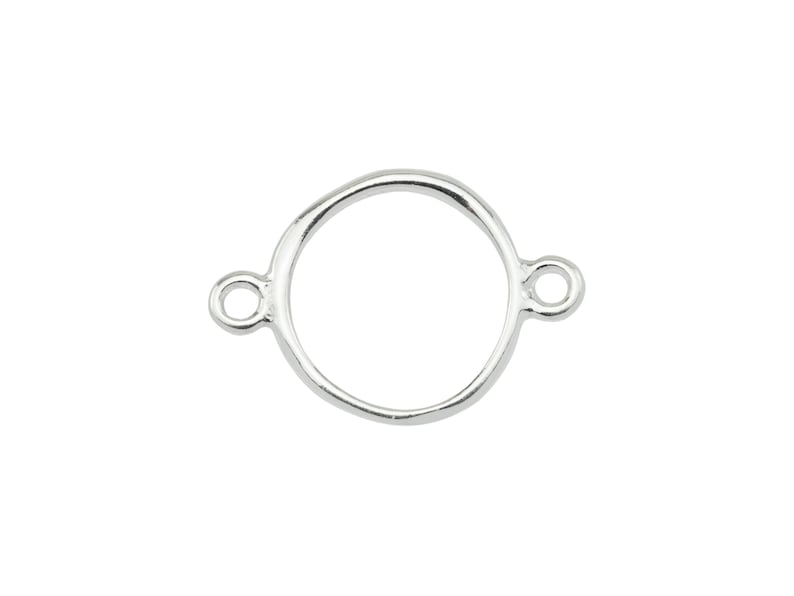 Sterling Silver Organic Circle Connector 15mm - Etsy