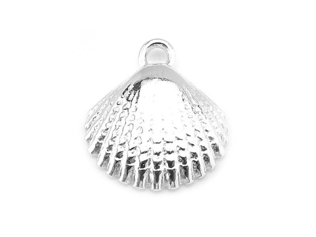 Sterling Silver Shell Pendant 14mm - Etsy