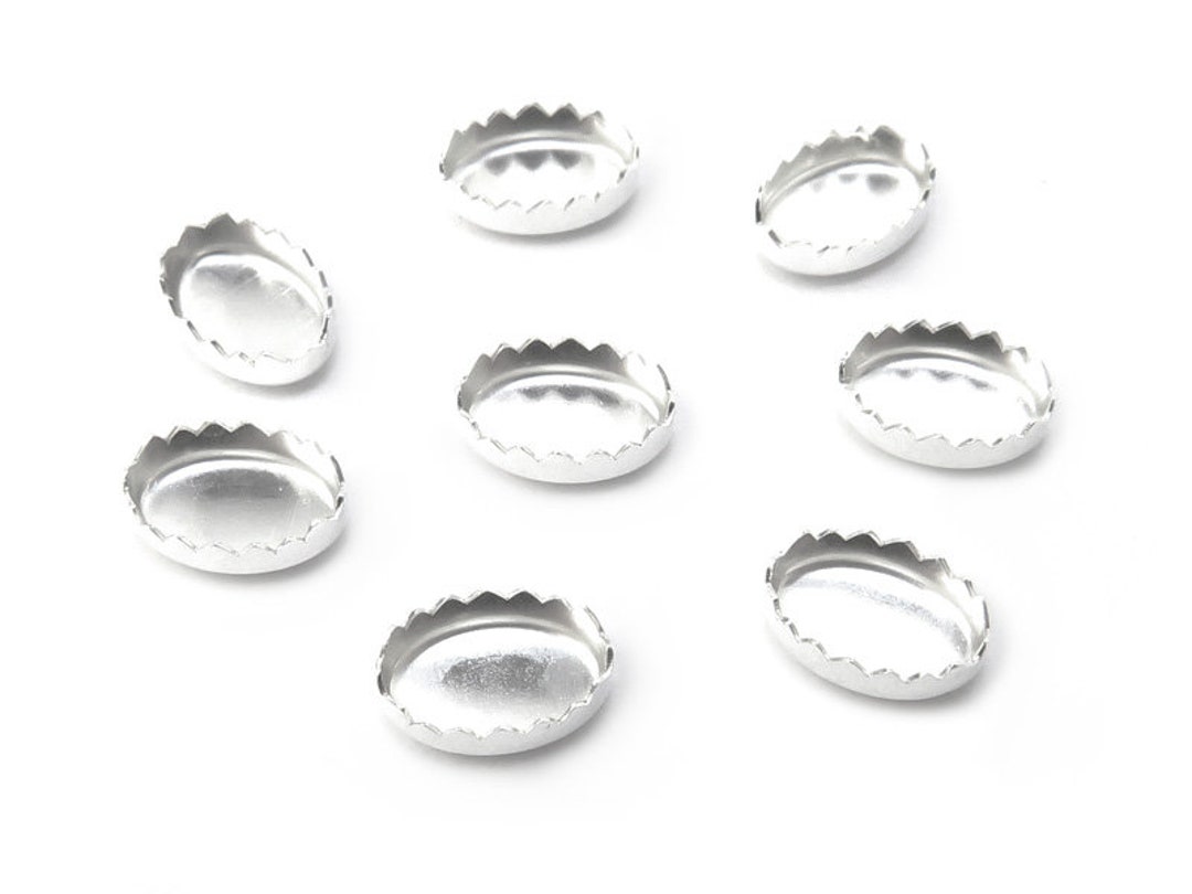 10 Pcs Sterling Silver Serrated Oval Bezel Cup Setting 6mm X 4mm - Etsy