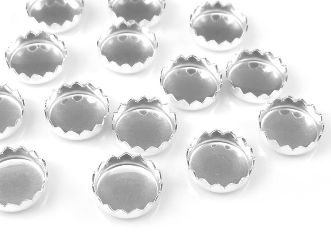 10 Pcs Sterling Silver Serrated Round Bezel Cup Setting 6mm - Etsy