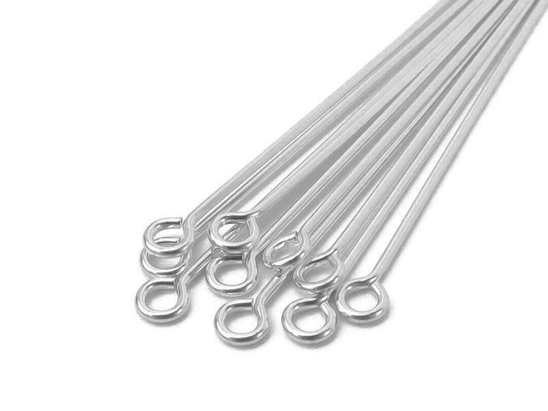 Sterling Silver Eye Pin ~ 24 Gauge ~ 1" ~ Pack of 10 - Etsy