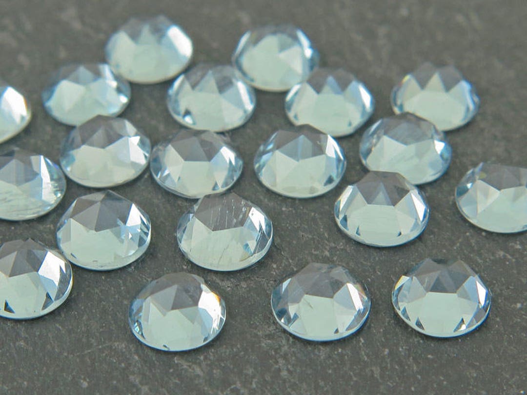 Aquamarine Rose Cut Cabochon Round Gemstone ~ Various Sizes - Etsy