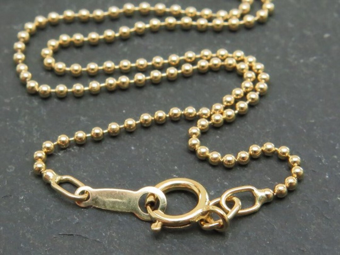 16 Inch 14K Gold Filled Bead Chain Necklace - Etsy
