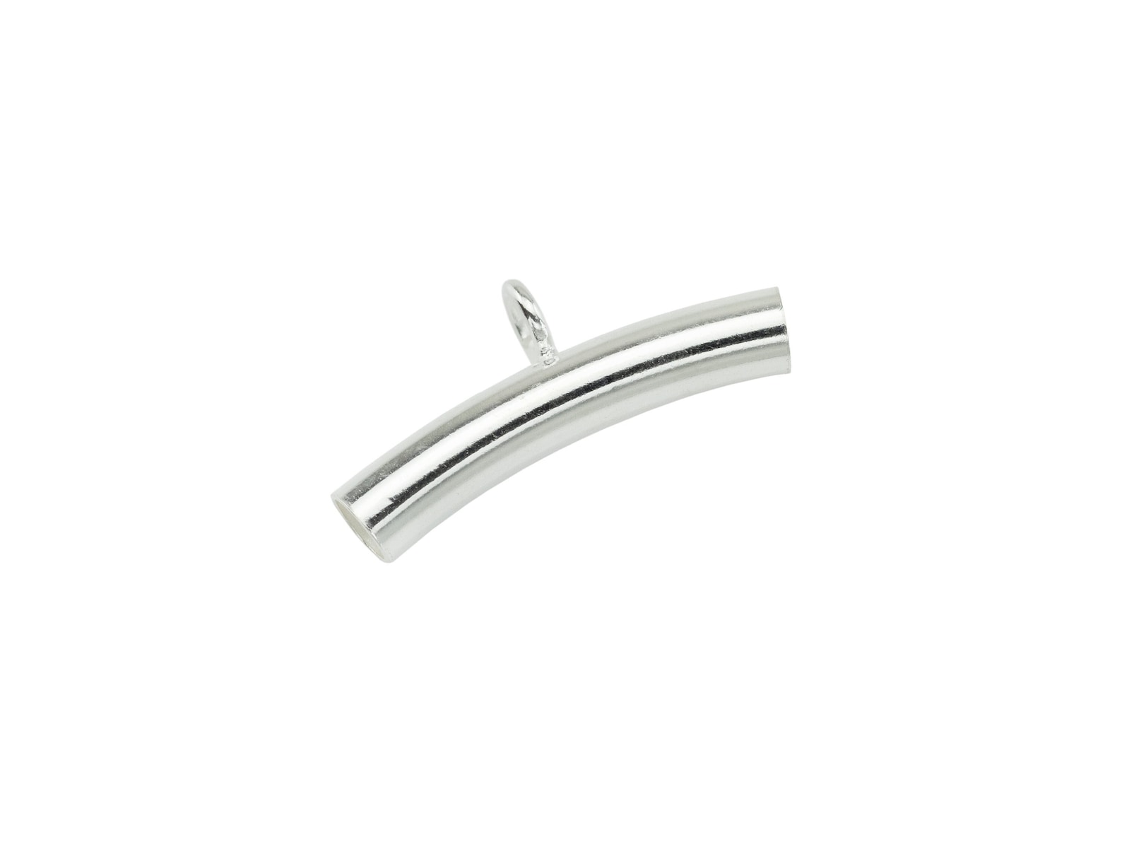 Sterling Silver Curved Tube With Ring 15mm - Etsy