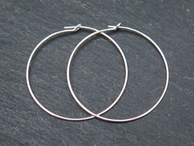 Sterling Silver Beading Hoop 30mm PAIR | Etsy