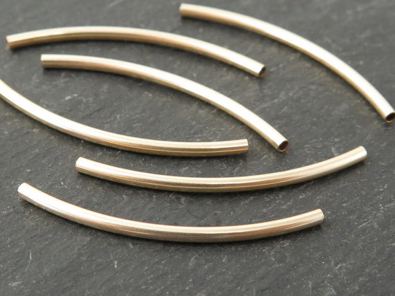 Gold Filled Curved Tube 30mm x 1.5mm | Etsy