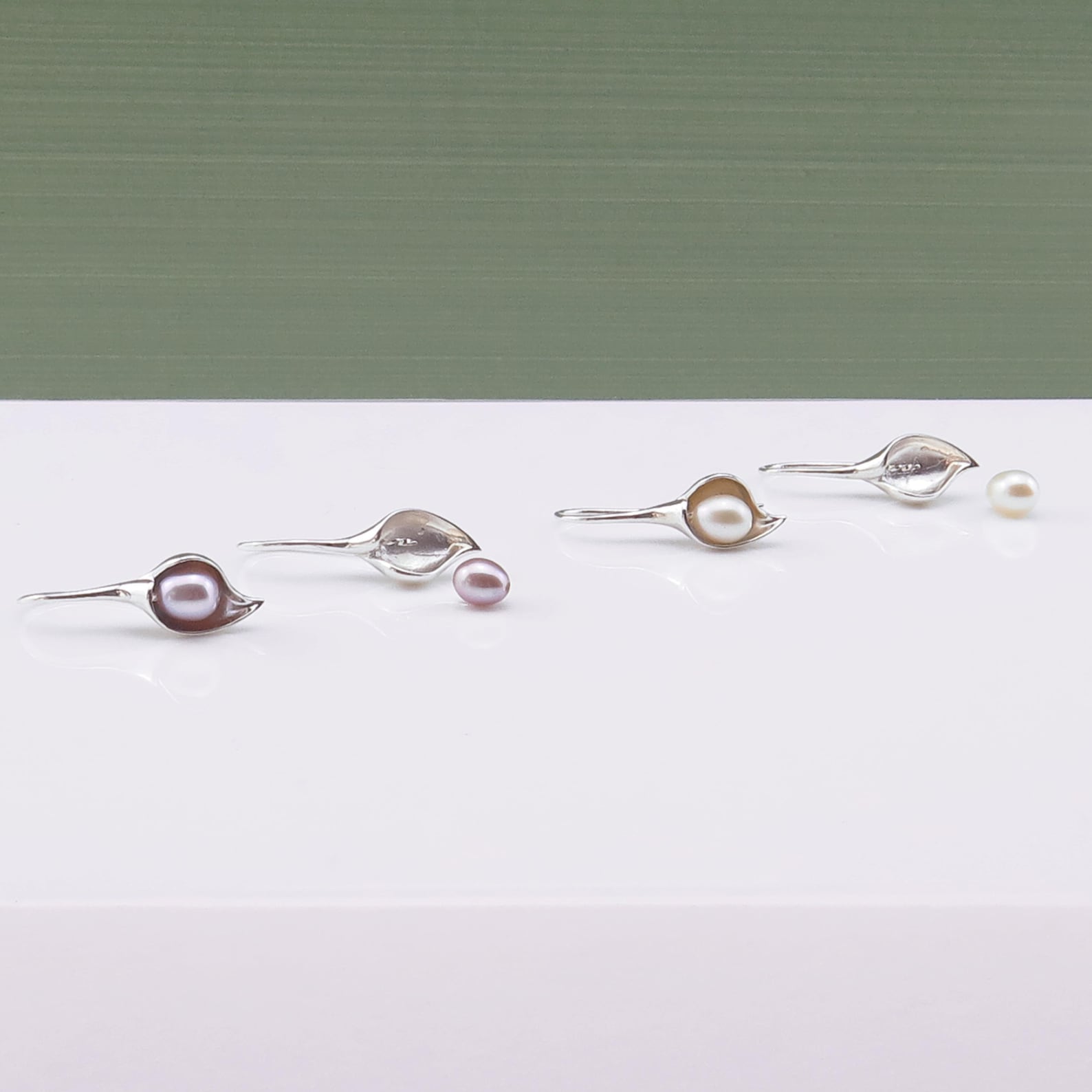 Sterling Silver Lily Ear Wire With Peg PAIR - Etsy