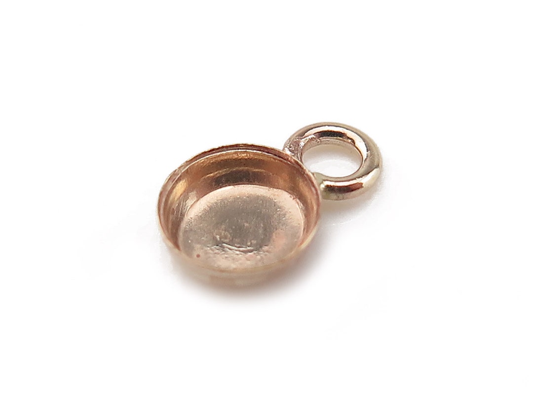 Gold Filled Round Bezel Cup Setting With Loop 4mm - Etsy