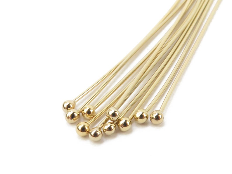 10pcs Gold Filled Ball Head Pin 24 Gauge 1 - Etsy