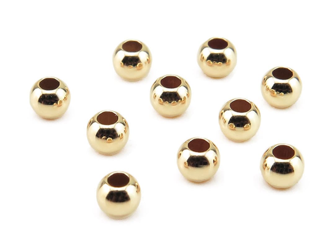 Gold Filled Plain Bead (large Hole) 3mm ~ Pack of 10 - Etsy