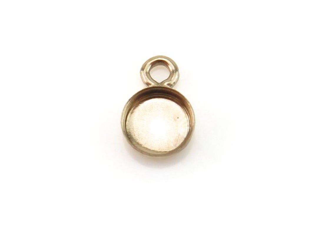 Gold Filled Round Bezel Cup Setting With Loop 3mm - Etsy