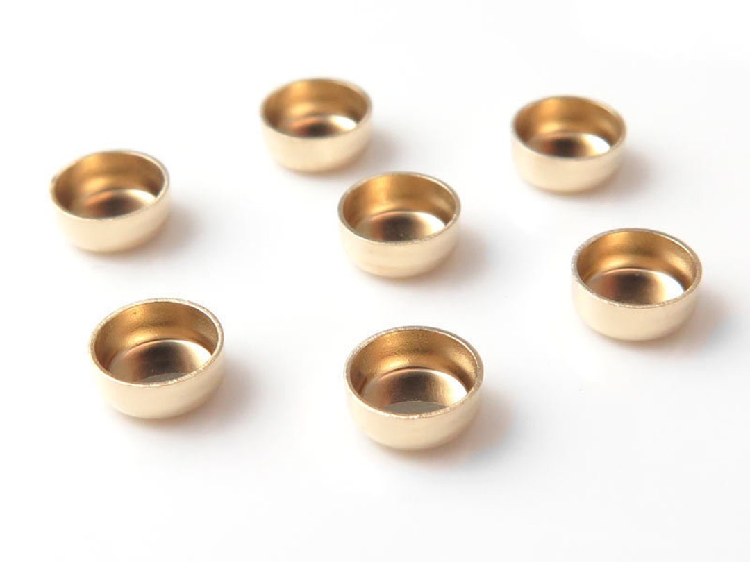 4mm 14K Solid Gold Round Bezel Cup Setting ~ 1 Piece - Etsy