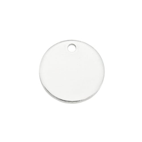 100 12mm Shiny Silver Round Tag Disc Charms Blank Stamping - Etsy