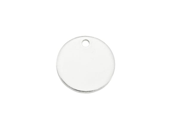 Sterling Silver Round Tag 9mm | Etsy
