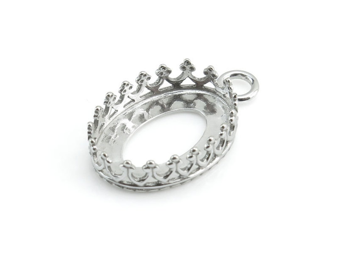 Sterling Silver Gallery Wire Oval Bezel Pendant 14mm X 10mm - Etsy