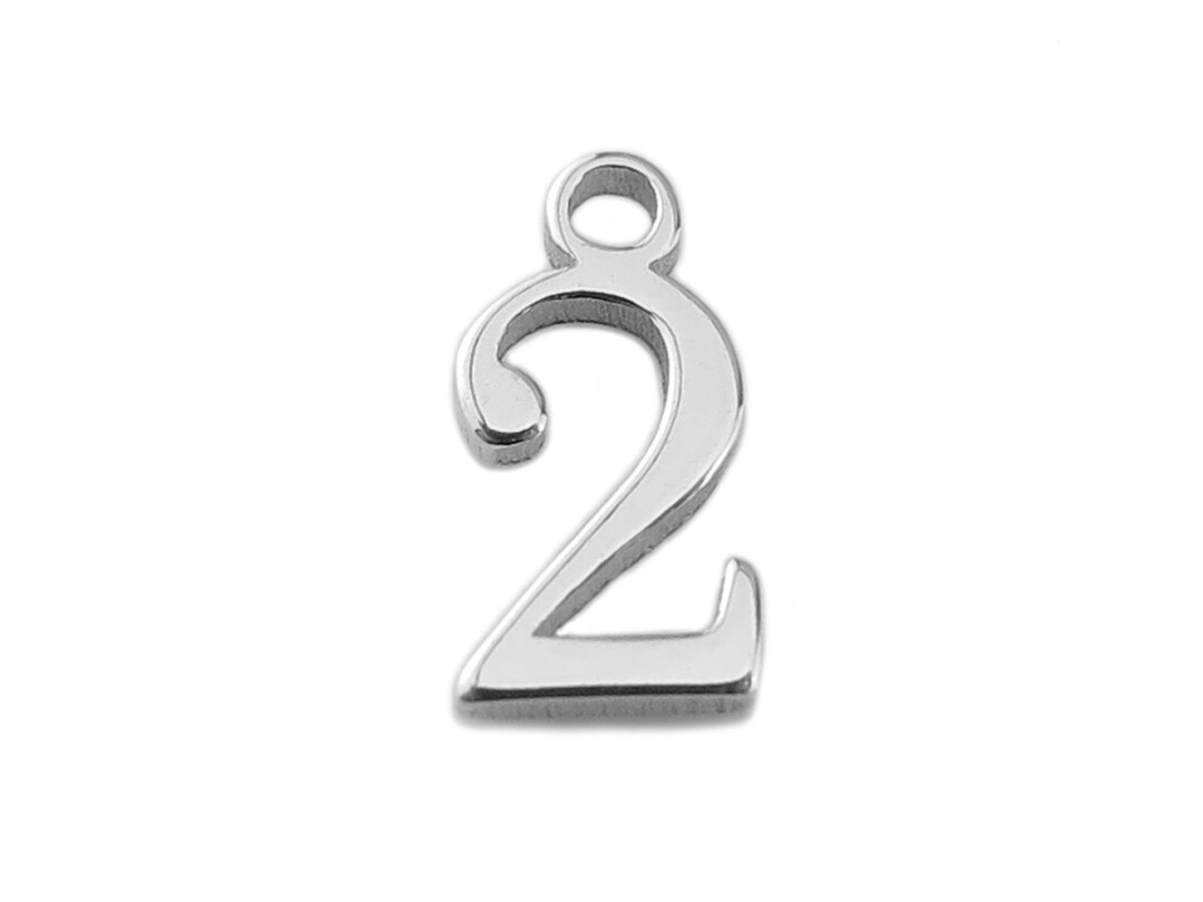 Sterling Silver Number Charm ~ 2 - Etsy