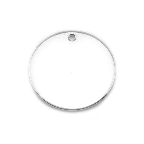 5 Sterling Silver Disc Charms Round Disc Charm 925 Silver - Etsy