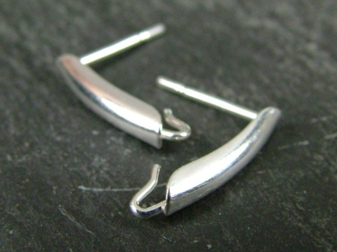 Sterling Silver Shield Ear Post ~ PAIR - Etsy