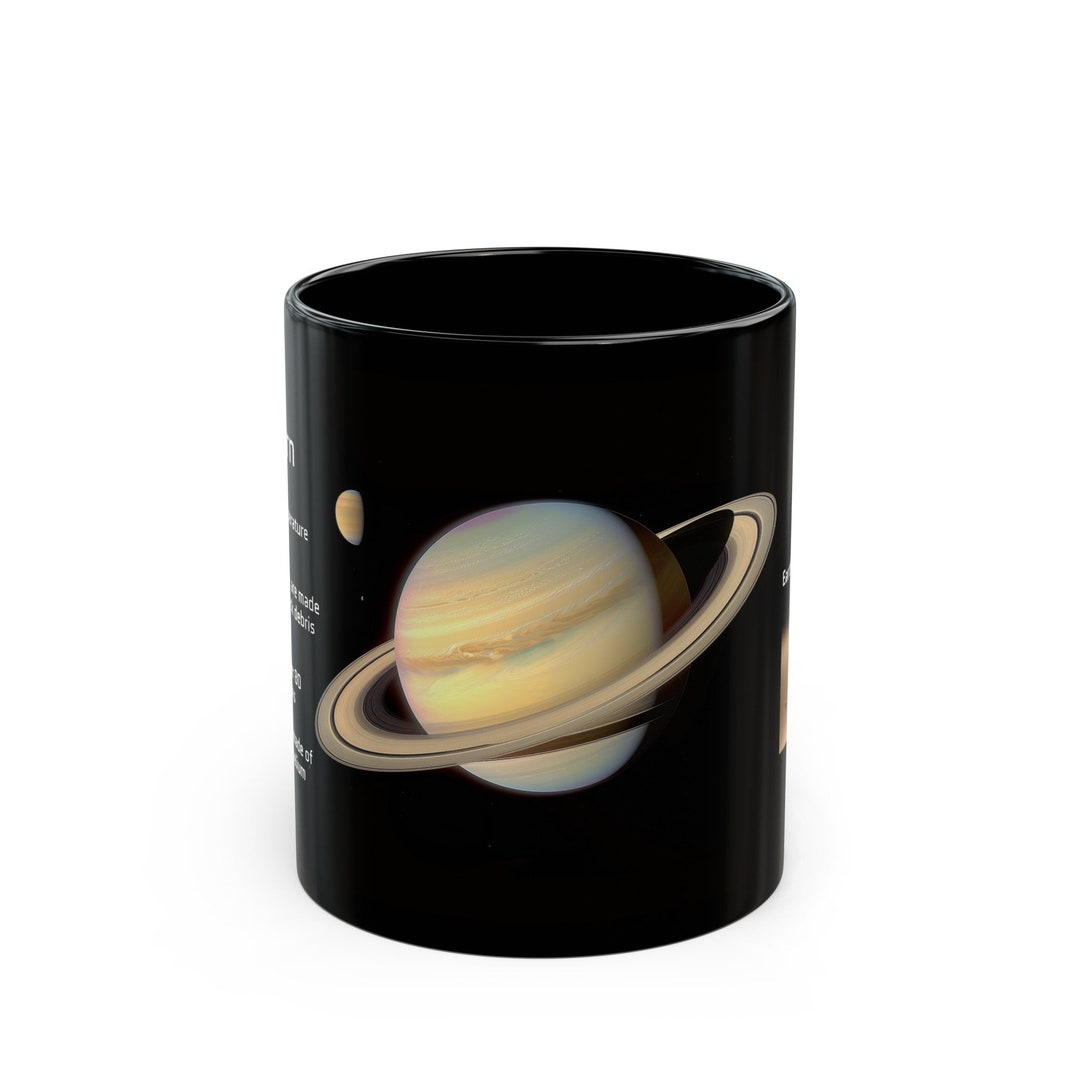 Saturn Fact Mug Stunning Planet Design With Fun Facts Astronomy Lovers ...