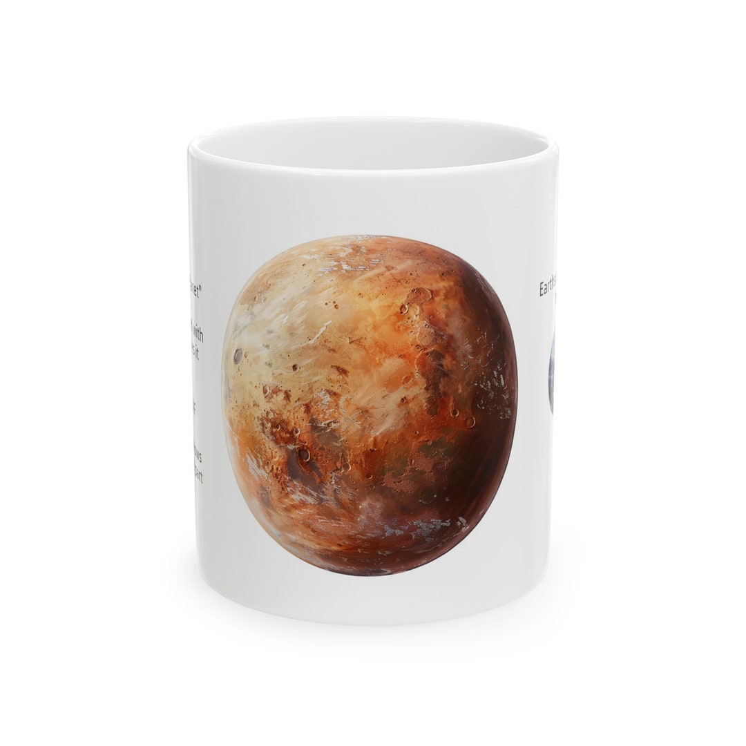 Mars Mug, Earth Size Comparison, Space Astronomy Gift - Etsy Canada