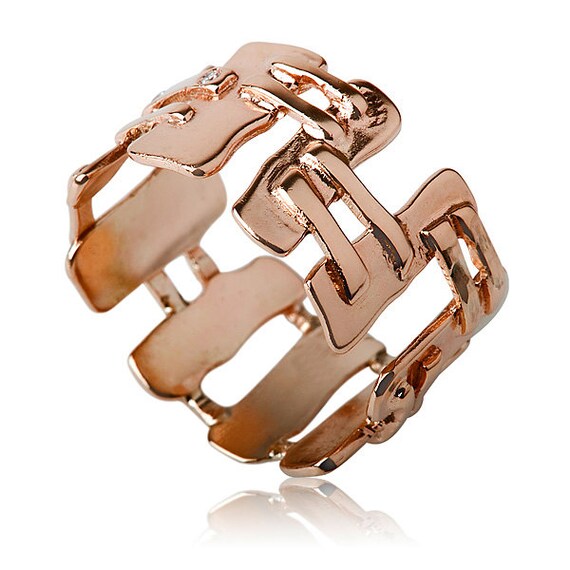 14K Rose Gold Square Ring Rectangles Ring Cubes Ring - Etsy