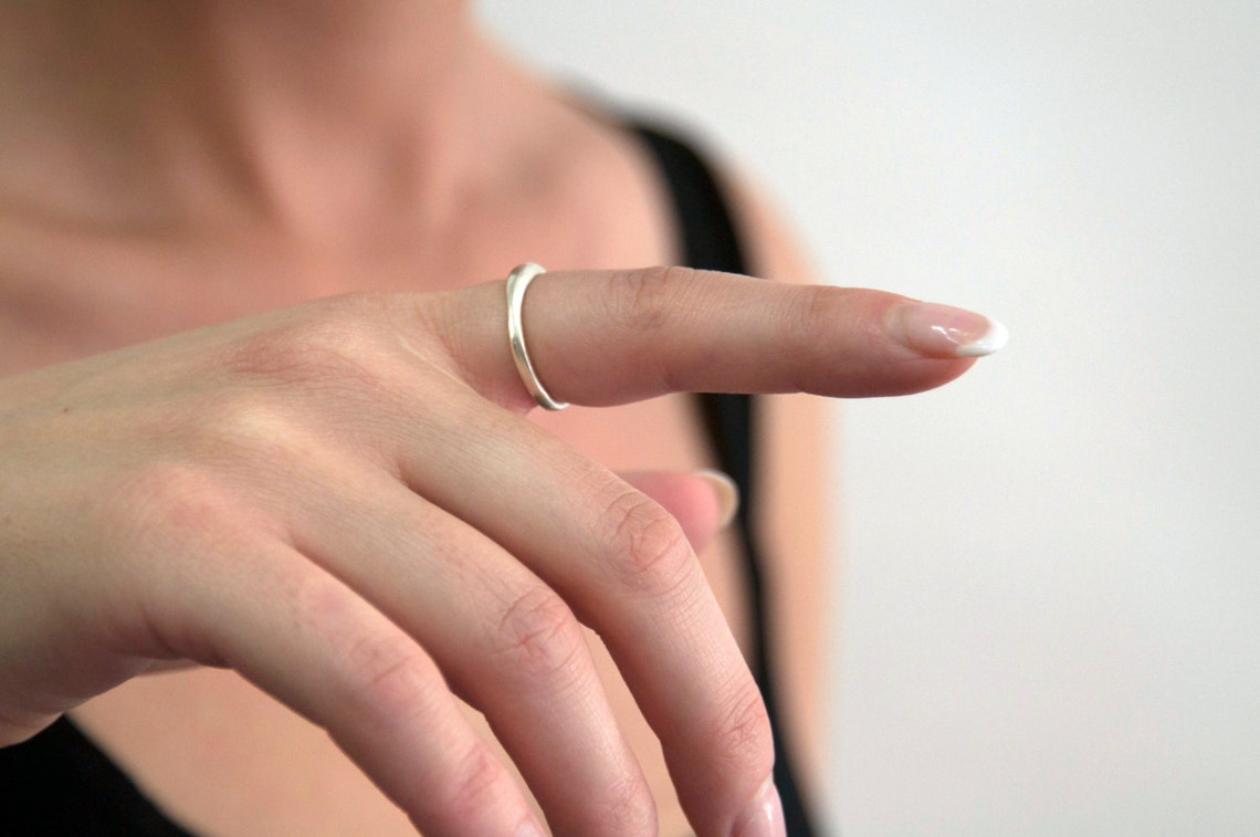 Simple Wedding Ring Minimalist Wedding Ring Modern Wedding - Etsy