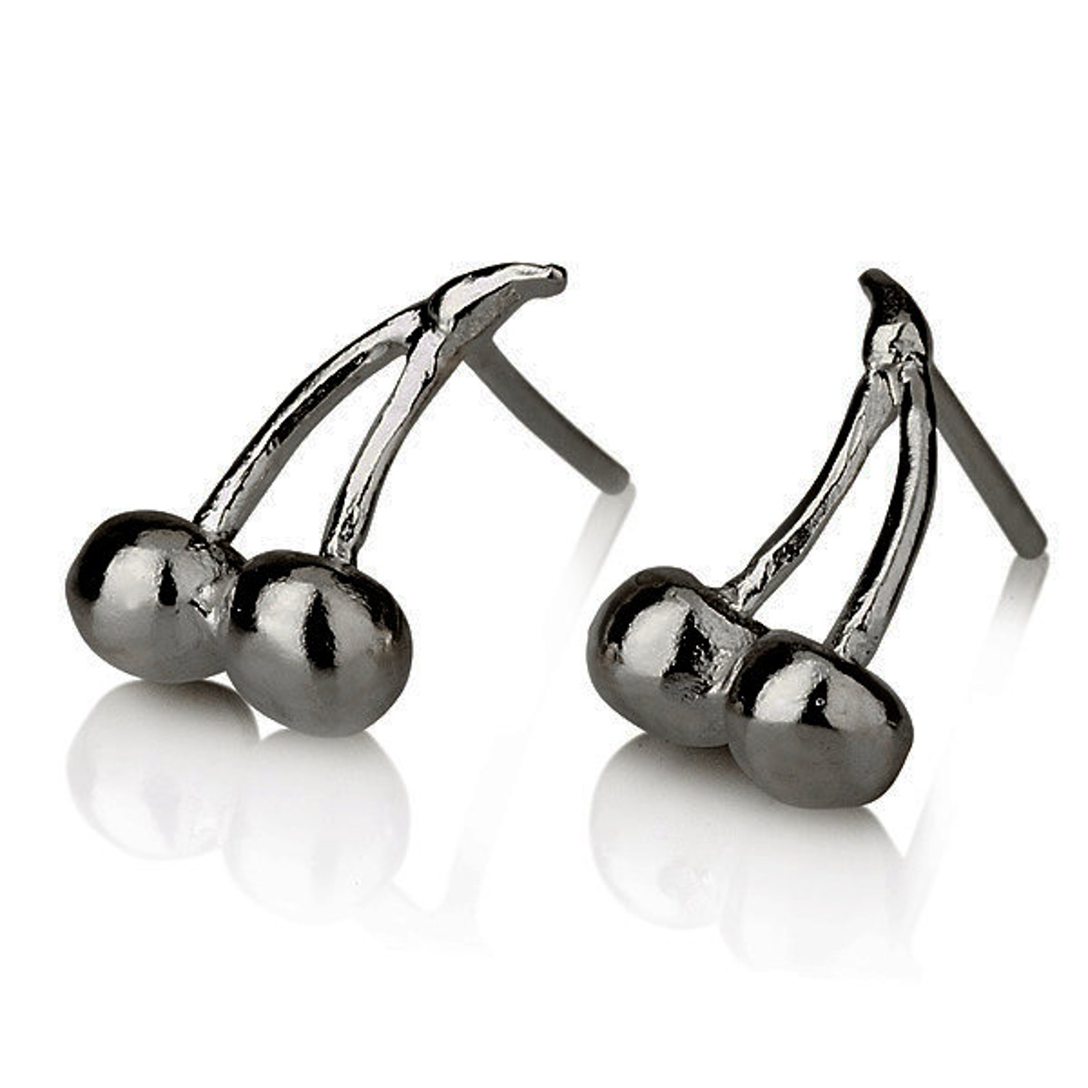 Cherries Earrings Cherries Silver Earringstiny Sterling - Etsy