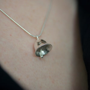 Silver Bell Pendant, Handmade Silver Bell Pendant, Silver Birthday ...