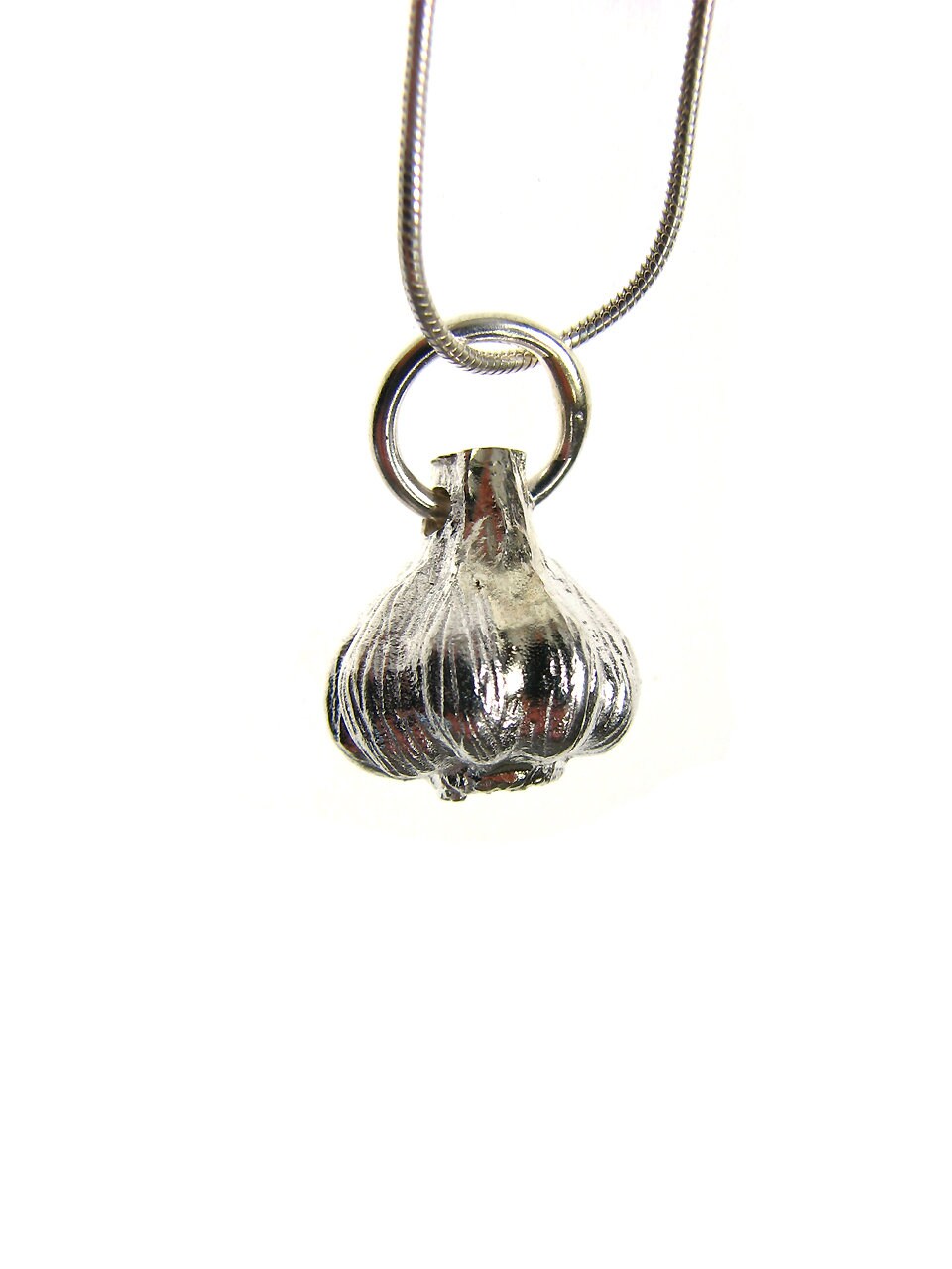 Garlic Silver Charm, Garlic Necklace, Garlic Bulb Pendant, Garlic ...