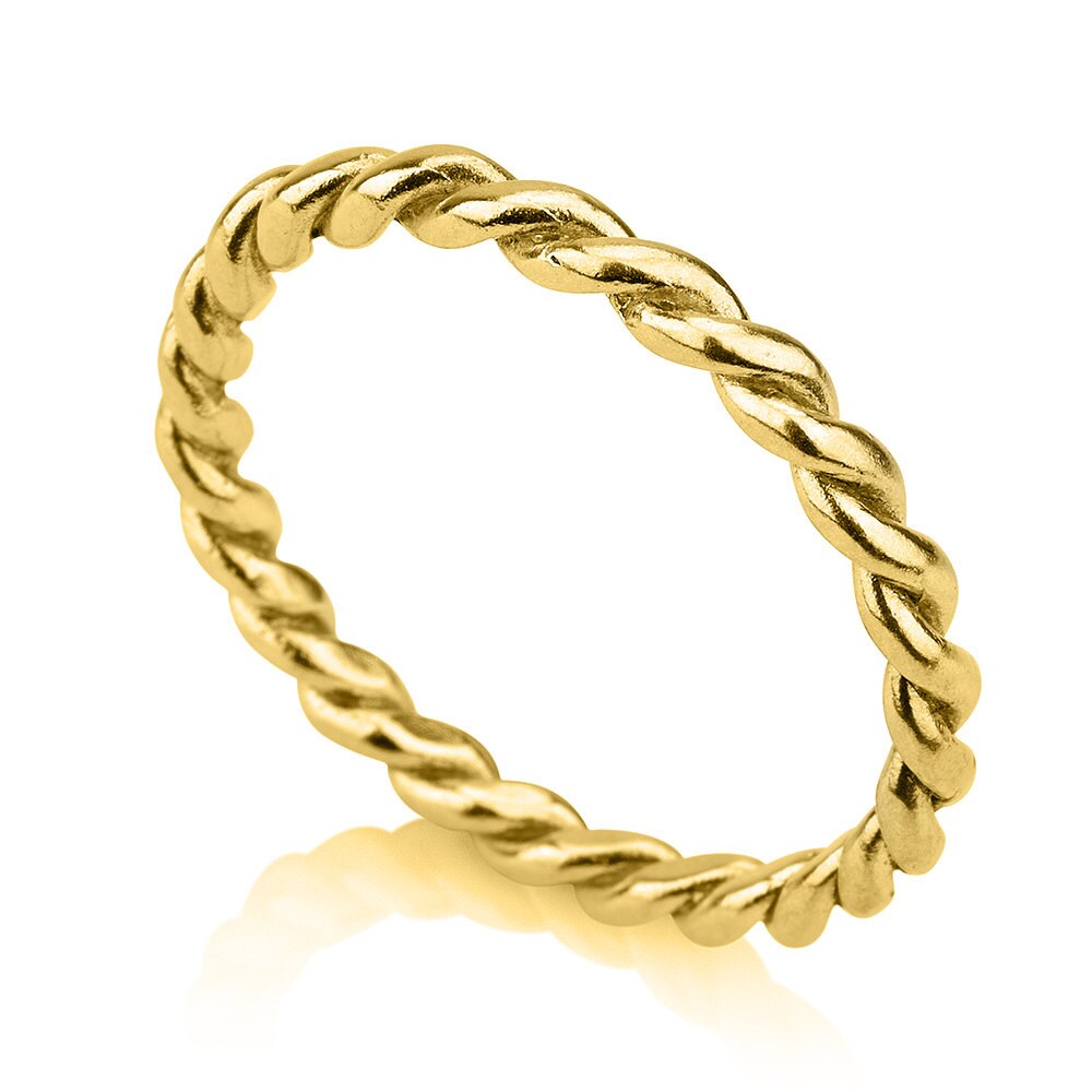 Twisted Gold Wedding Ring , Twisted Wedding Band , Gold Rope Ring , 14K ...