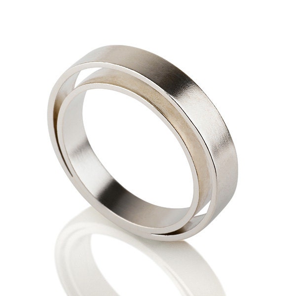 14K Gold Double Ring , Unique Gold Ring , Duplication Ring , Elegant ...