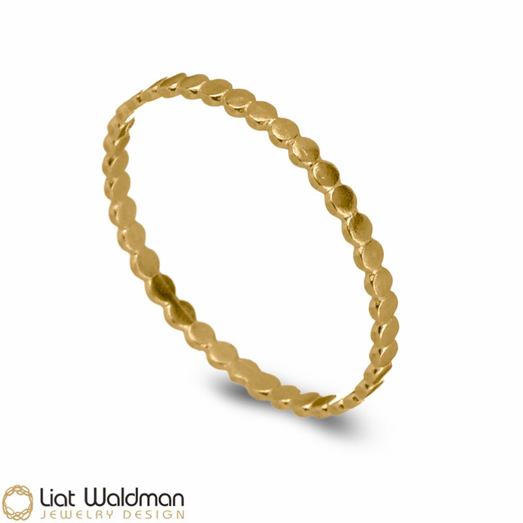 Circles Gold Wedding Ring, 14k Gold Bead Rings, Ball Wedding Band ...