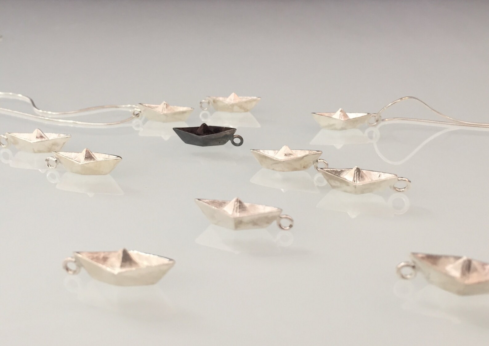 Origami Boat Pendant, Silver Origami Boat Necklace, Origami Ship Silver ...