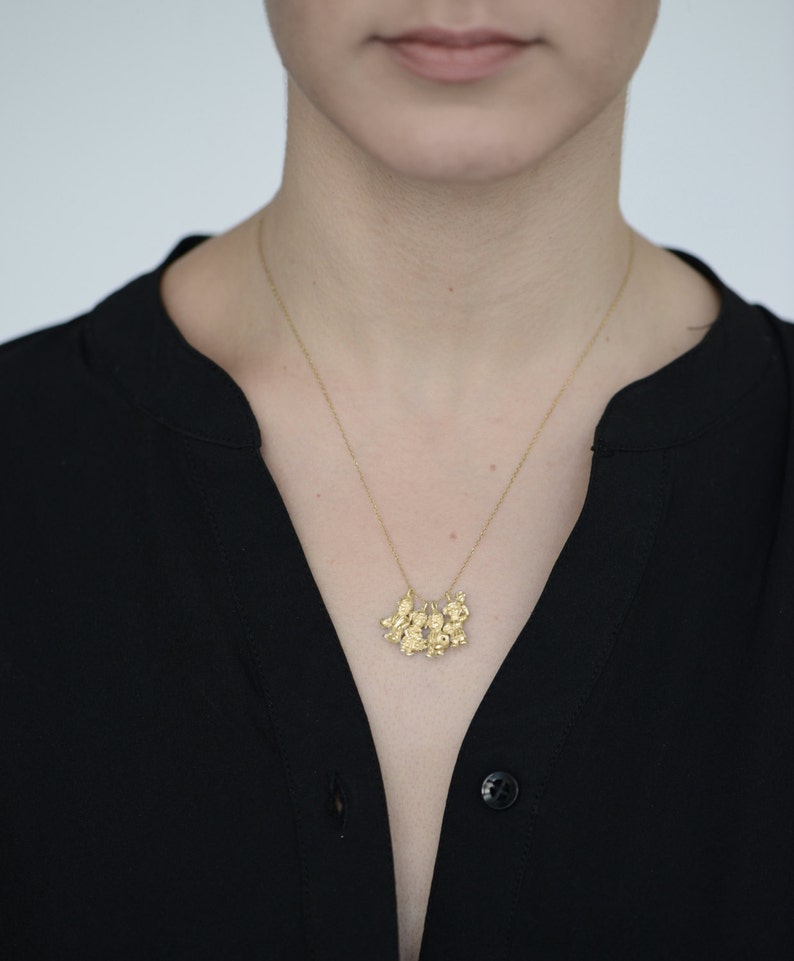 Kids Charm Necklace 14K Gold Mother Necklace Boy Girl Charm - Etsy