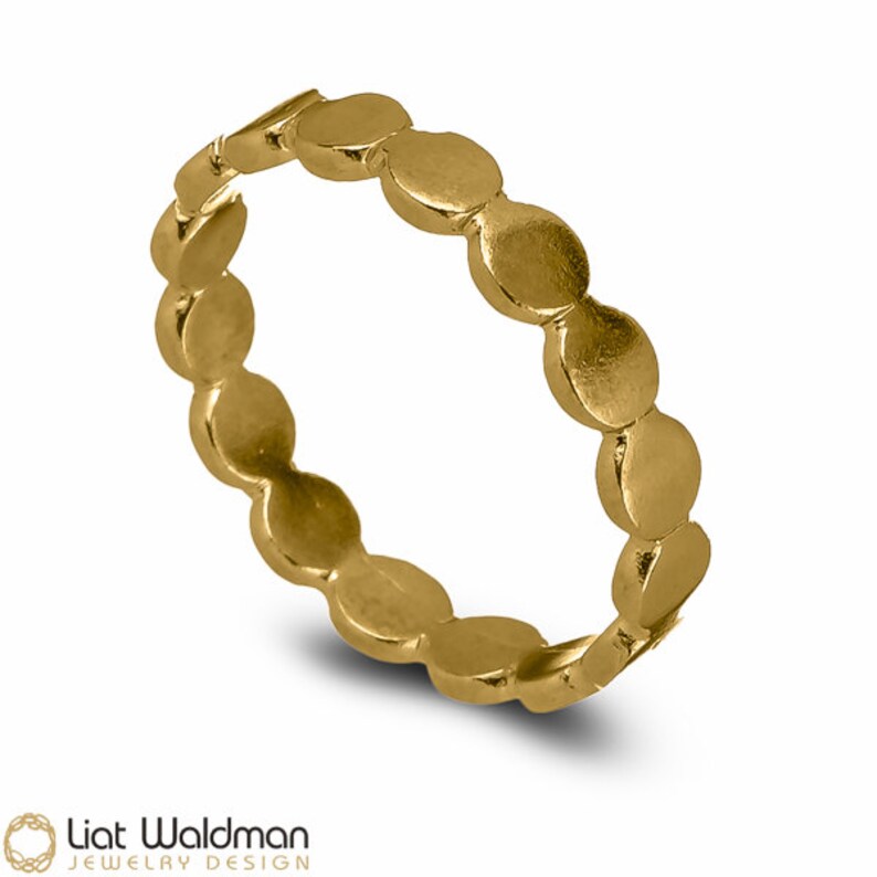 Circles Rose Gold Wedding Ring, 14k Rose Gold Bead Rings, Ball Wedding ...