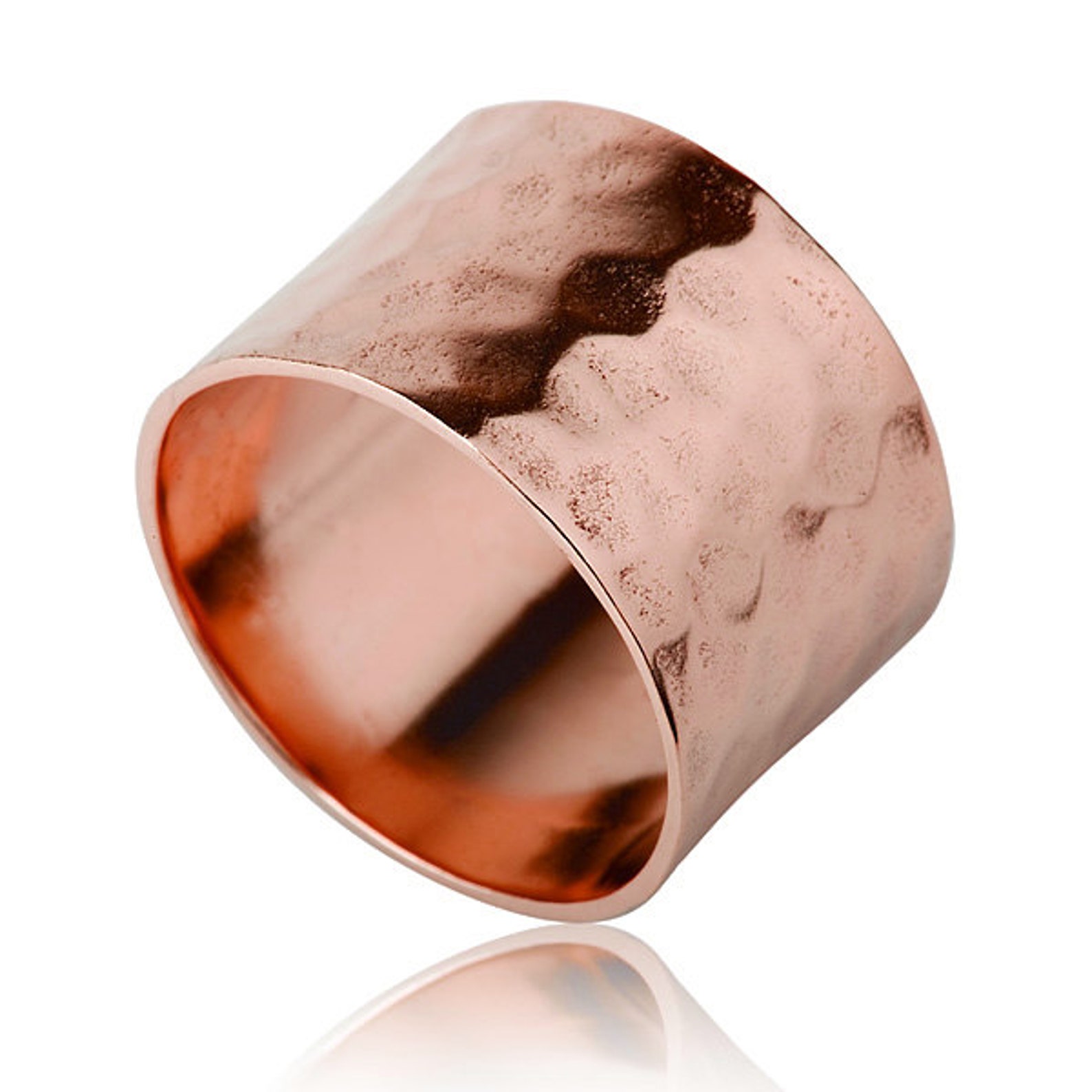 Wide Rose Gold Wedding Ring Band , Texture Wedding Band , Simple ...