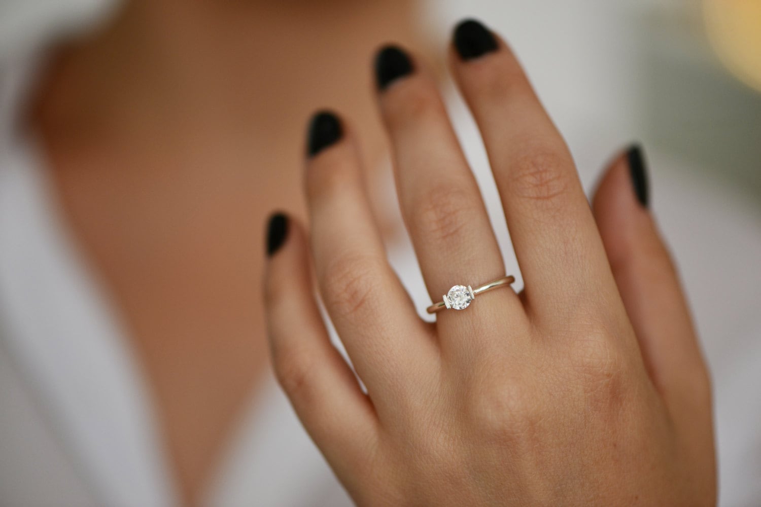 Unique Wedding Ring , Delicate Engagement Ring, Promise Ring, Silver ...